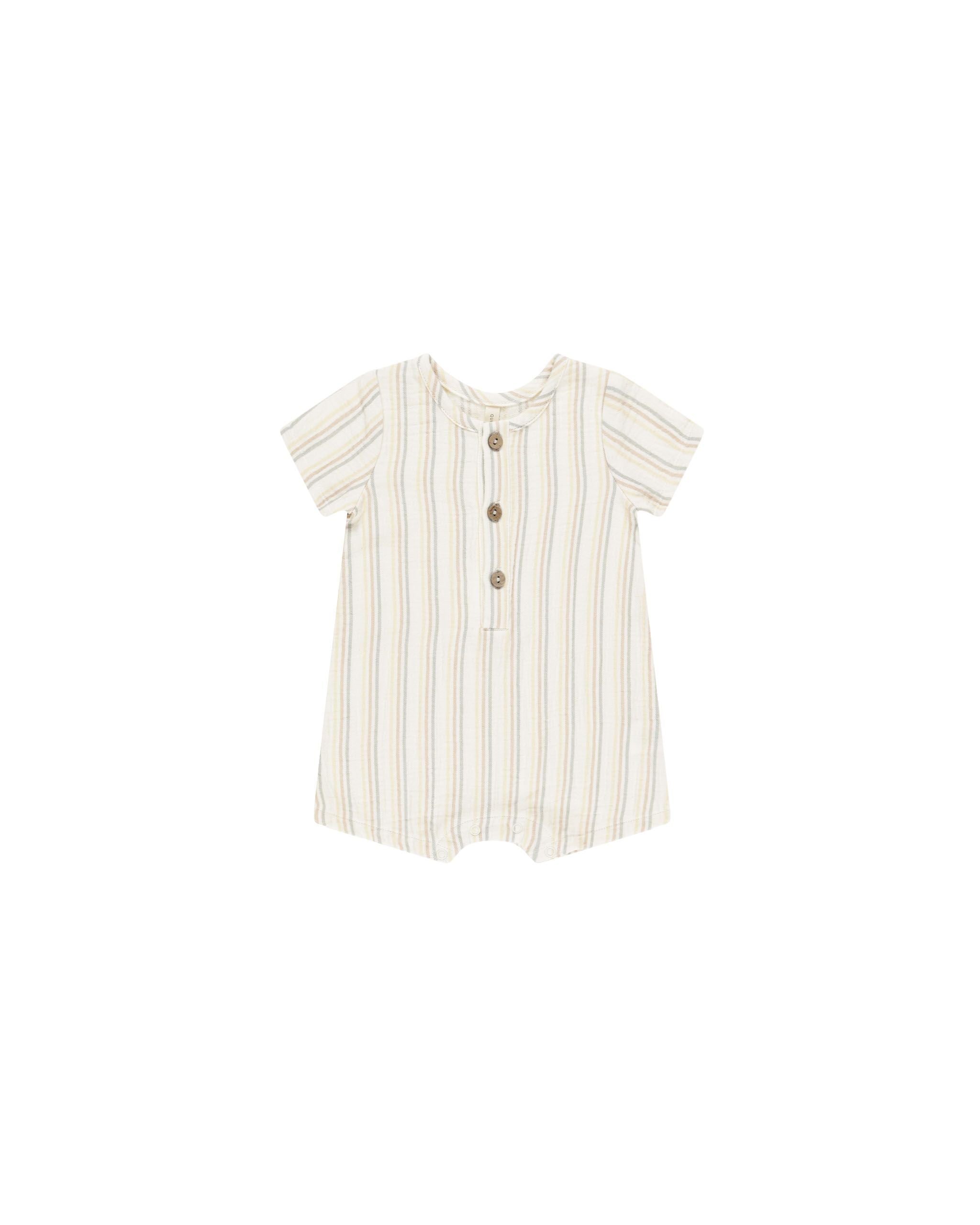 Short Sleeve Woven Romper – swaddle baby